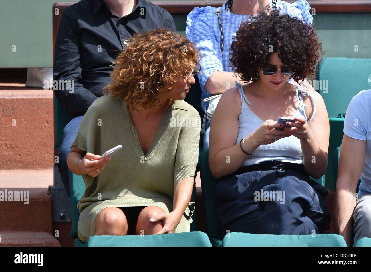Singer Tal Benyerzi and her friend attend the French Tennis Open at ...