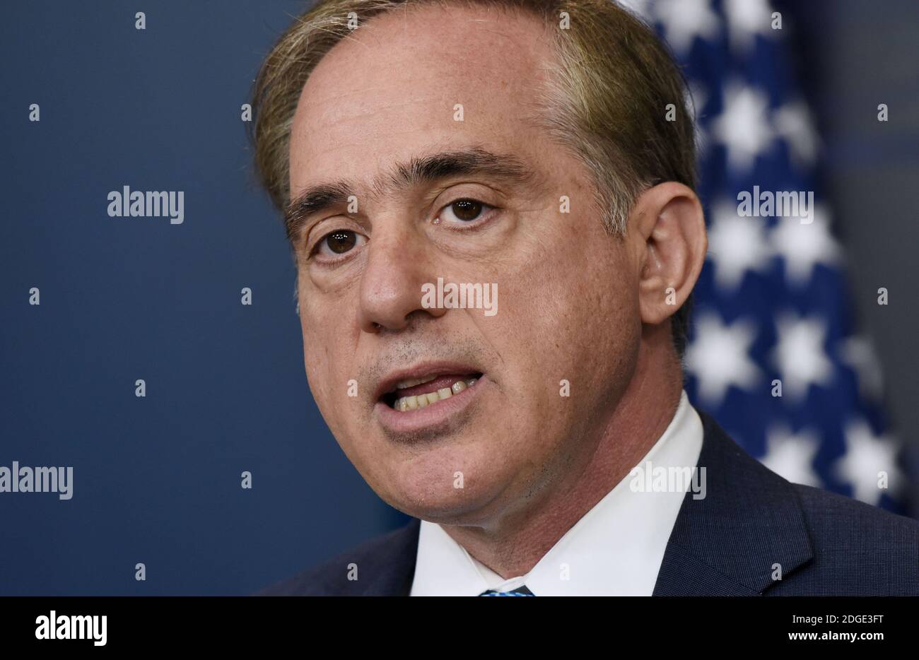 Veterans Affairs David Shulkin speaks during a briefing in the James S ...