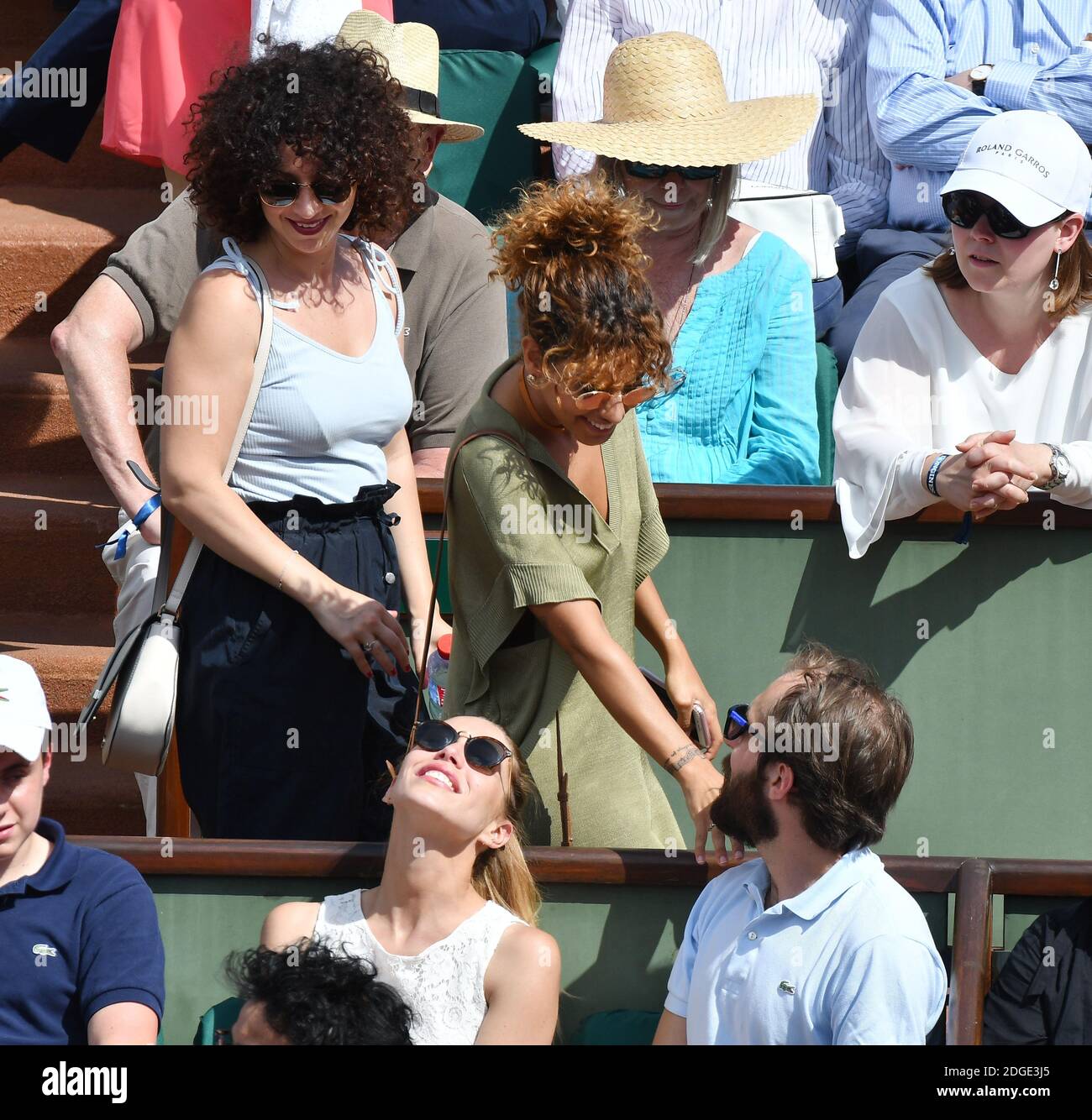 Singer Tal Benyerzi and her friend attend the French Tennis Open at ...