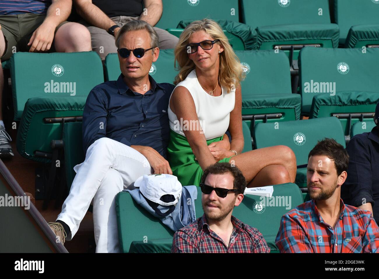 Actor Gilles Cohen and his wife Karine attend the French Tennis Open at ...