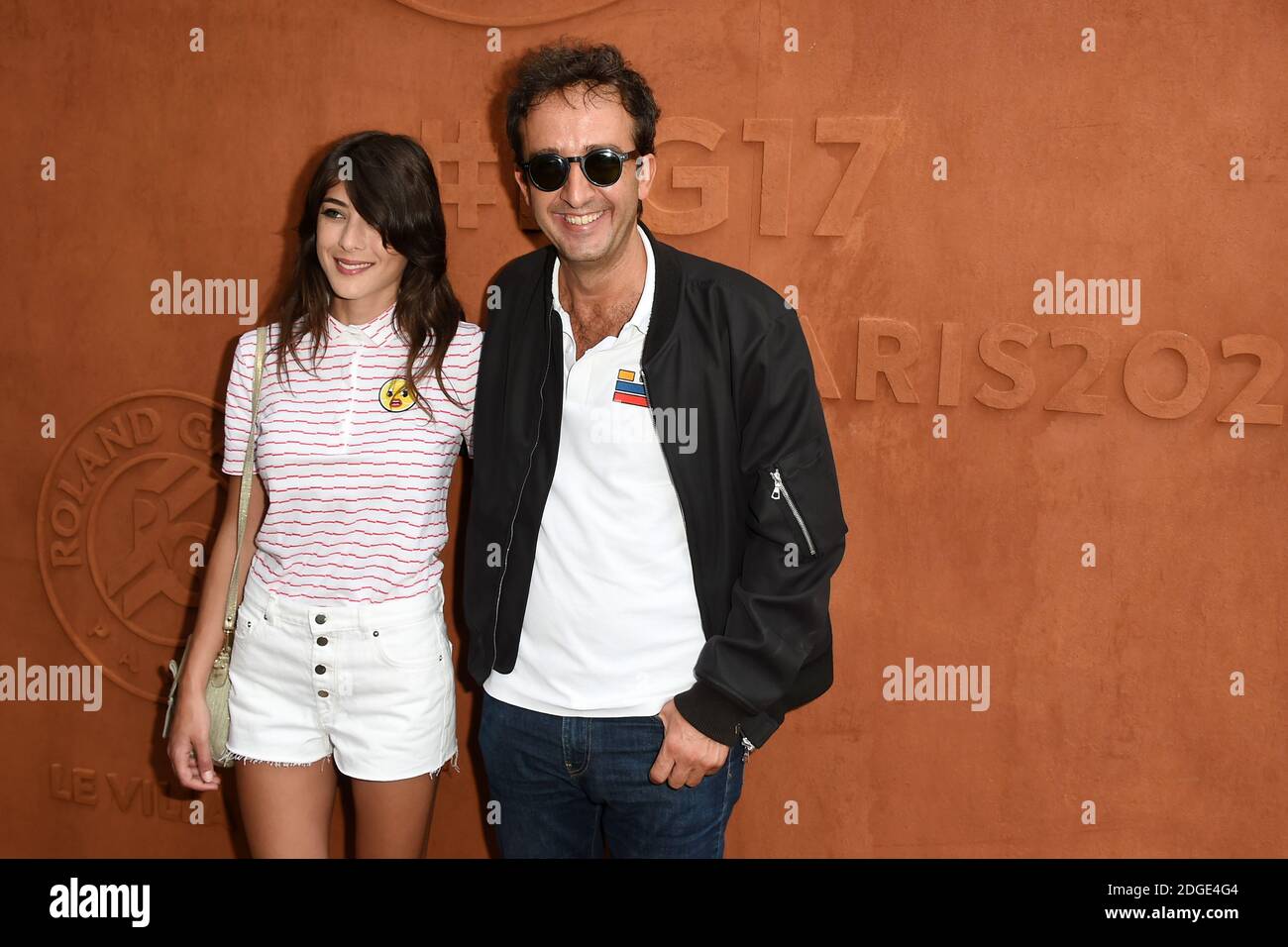 Cyril Eldin and his girlfriend Sandrine Calvayrac posing at the Village ...