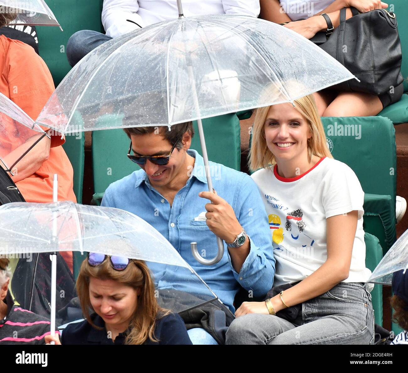 Actress Laurence Arne and her boyfriend attend the French Tennis Open ...