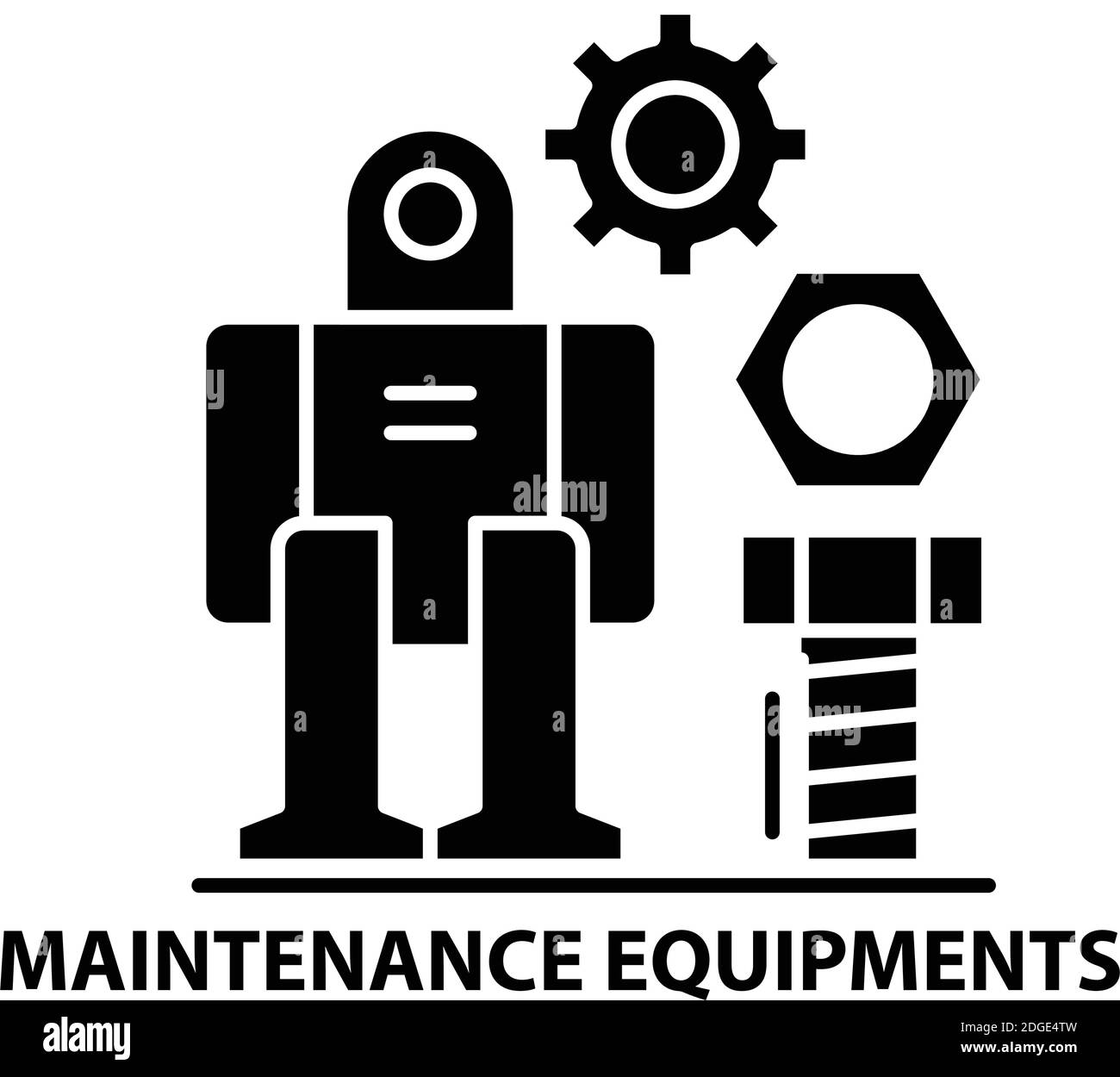 maintenance equipments icon, black vector sign with editable strokes ...