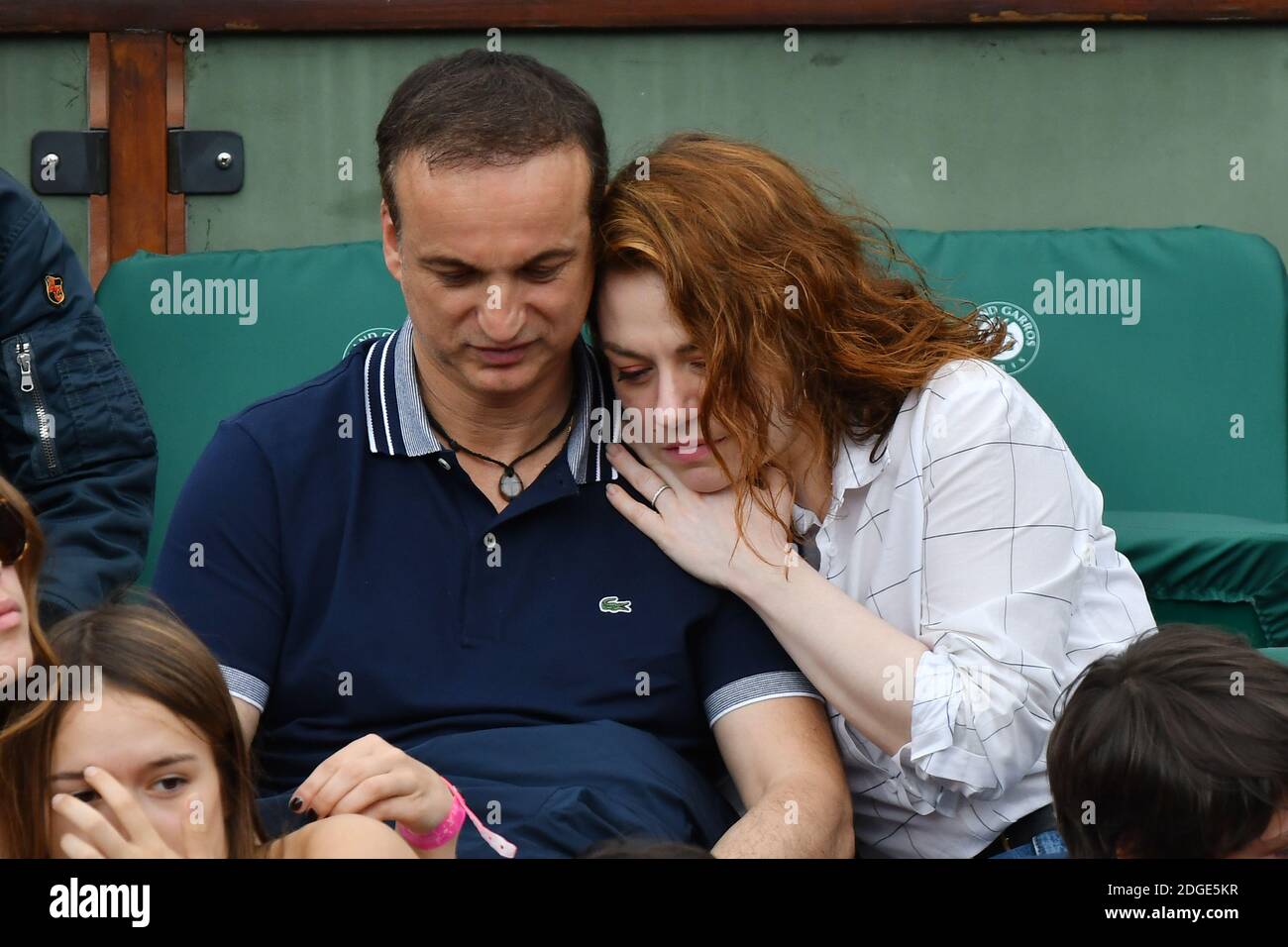 Emilie Dequenne and Michel Ferracci attending the French Tennis Open at ...