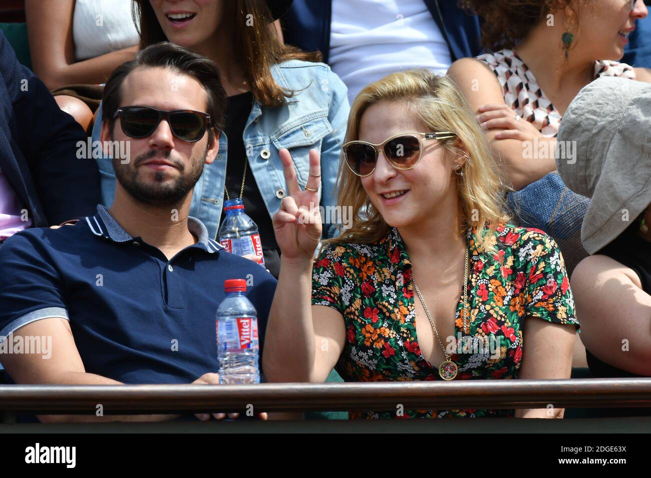 Actress Marilou Berry attends the French Tennis Open at Roland Garros on June 5, 2017 in Paris ...