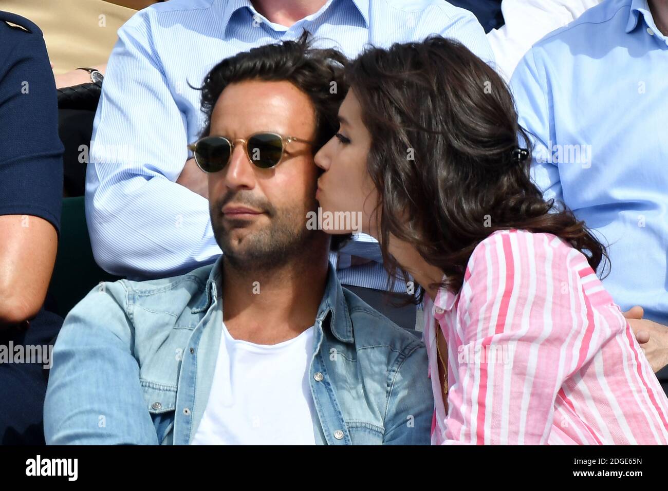 TV Host Laurie Cholewa and her boyfriend Greg attend the French Tennis ...
