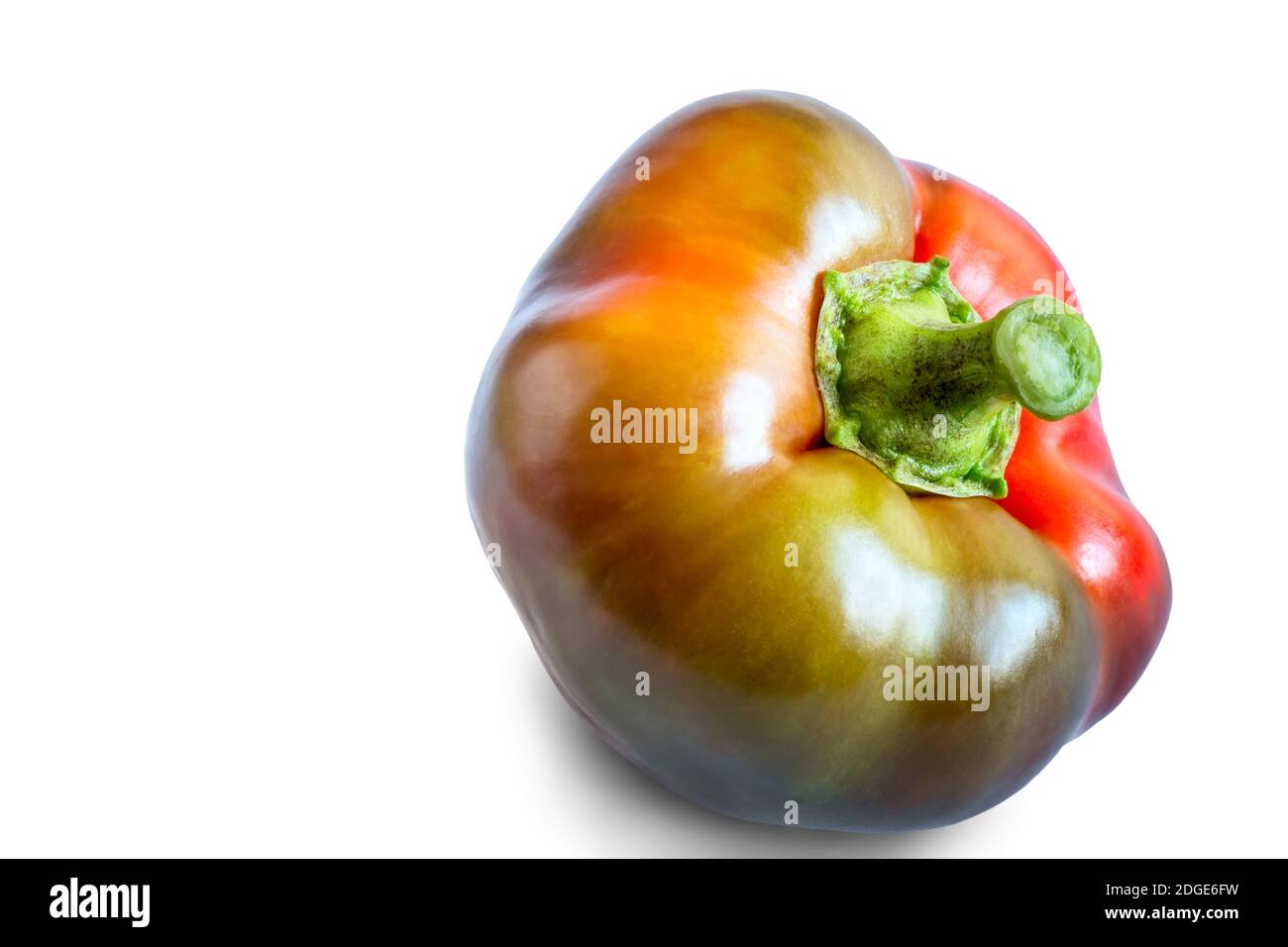 One red pepper isolated on white background Stock Photo - Alamy