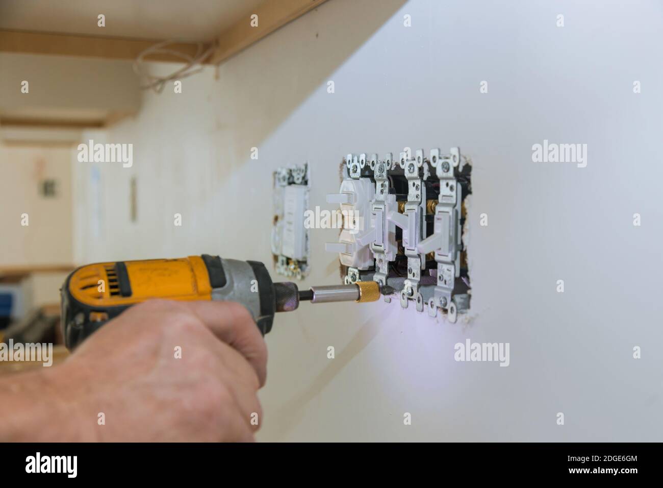Installing electricity wires hi-res stock photography and images - Alamy