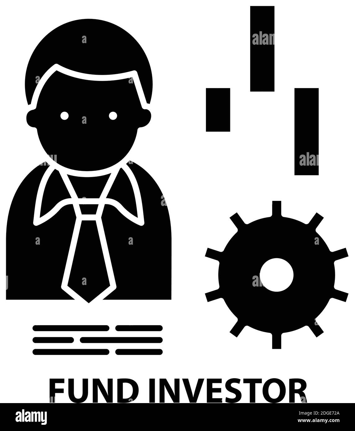 fund investor icon, black vector sign with editable strokes, concept ...