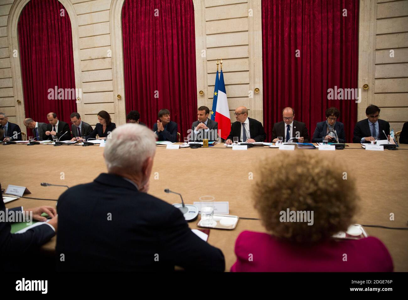 French President Emmanuel Macron, French Minister of Ecological and ...