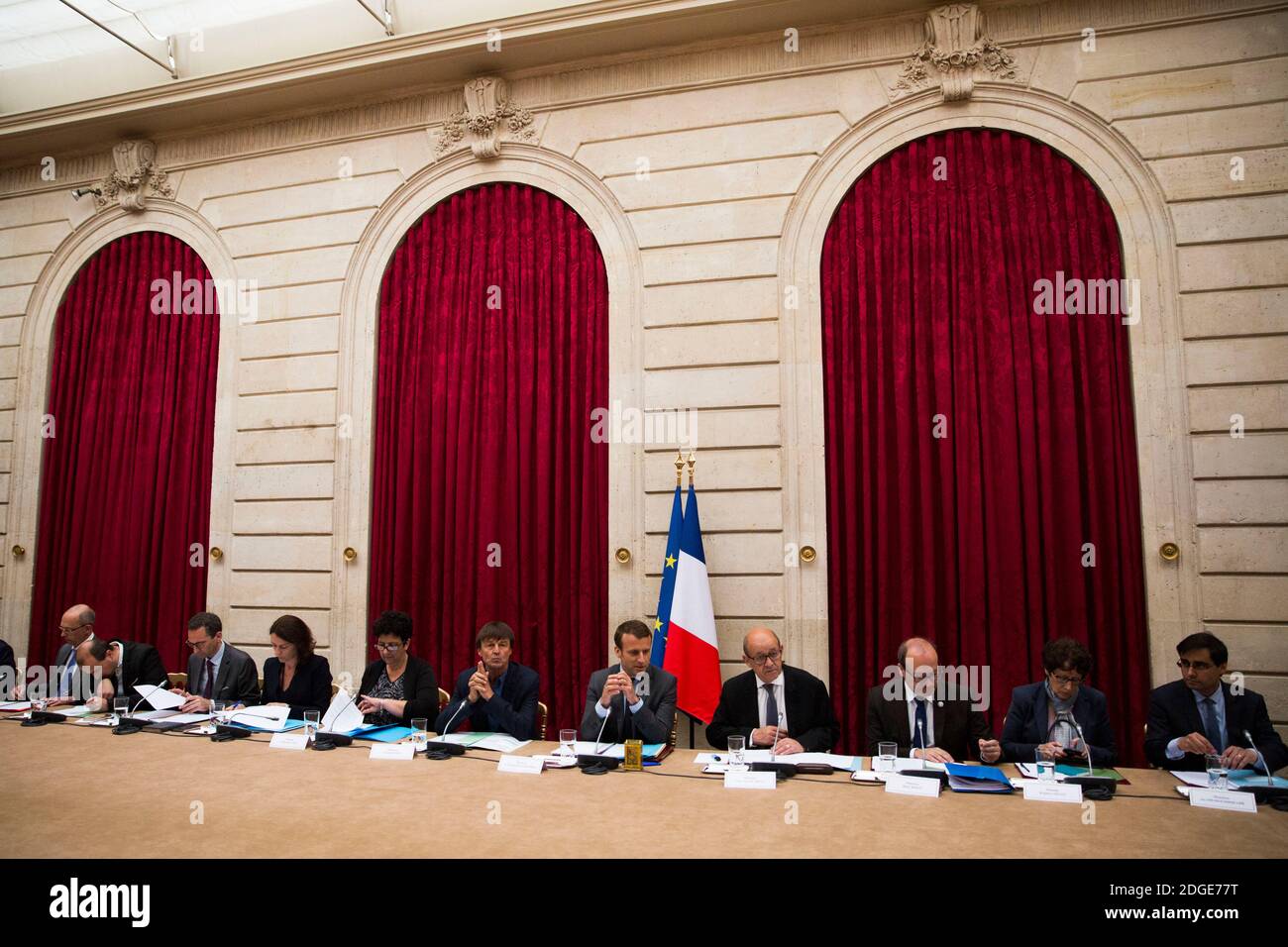 French President Emmanuel Macron, French Minister of Ecological and ...