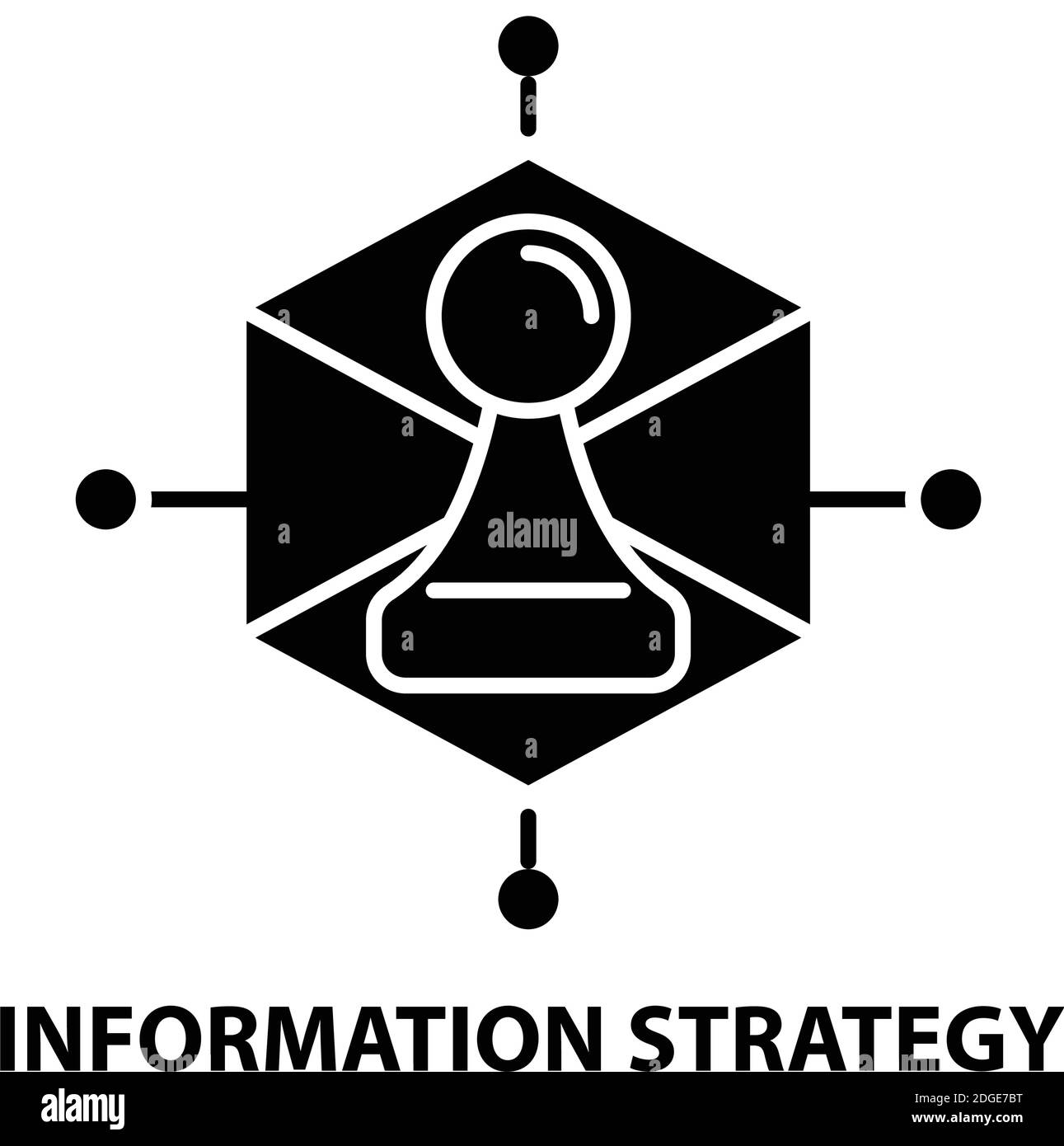 information strategy icon, black vector sign with editable strokes ...
