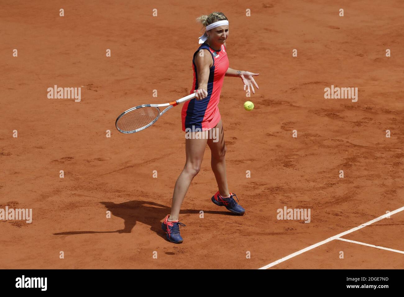 Switzerland's Timea Bacsinszky playing in the 1/4 final round vs France ...