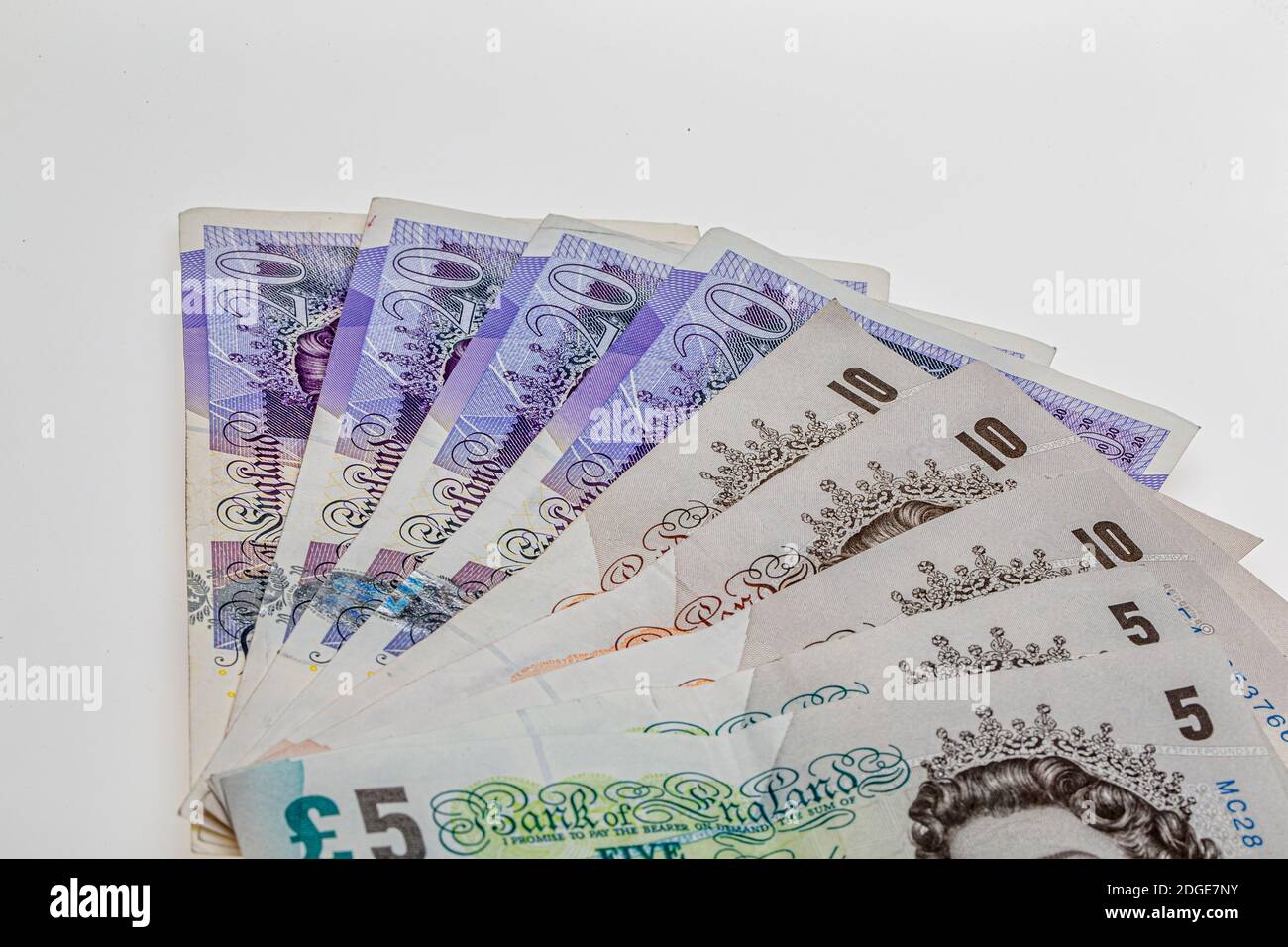 UK pound,money of United kingdom close up on white, Pound UK note Stock ...