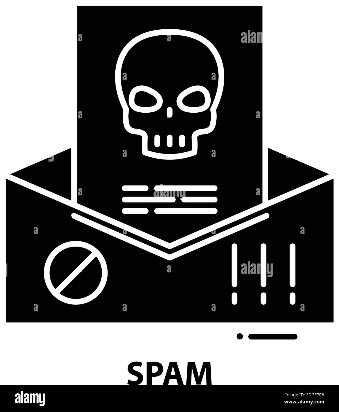spam icon, black vector sign with editable strokes, concept ...