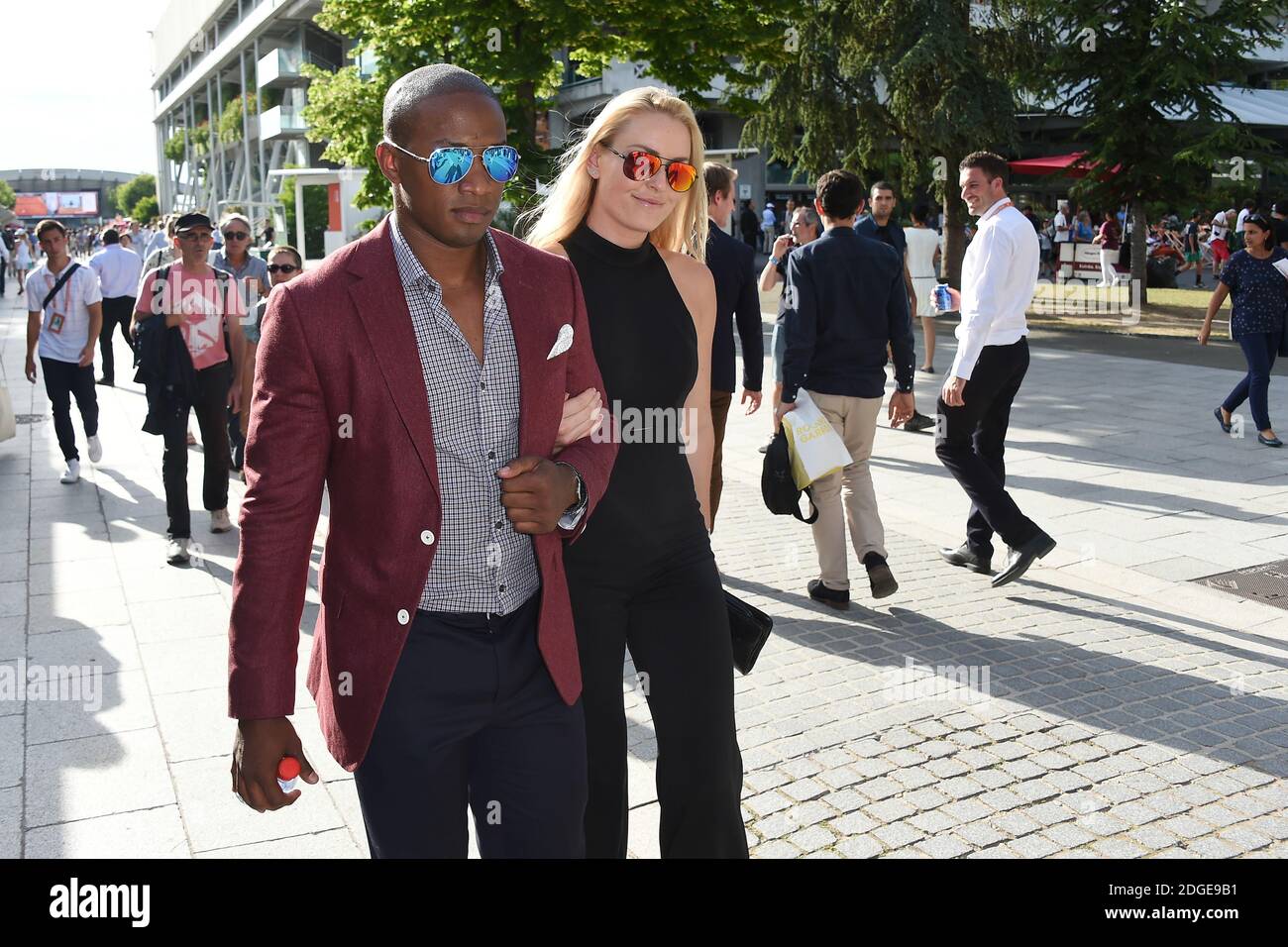 Lindsey Vonn and companion Kenan Smith attend the 2017 French Tennis ...