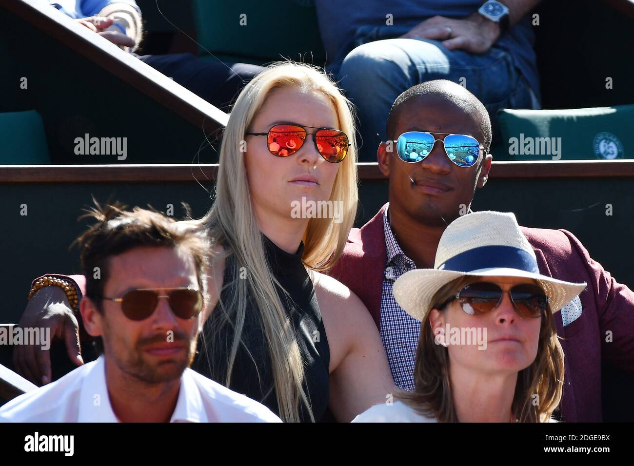 Lindsey Vonn and companion Kenan Smith attend the 2017 French Tennis ...