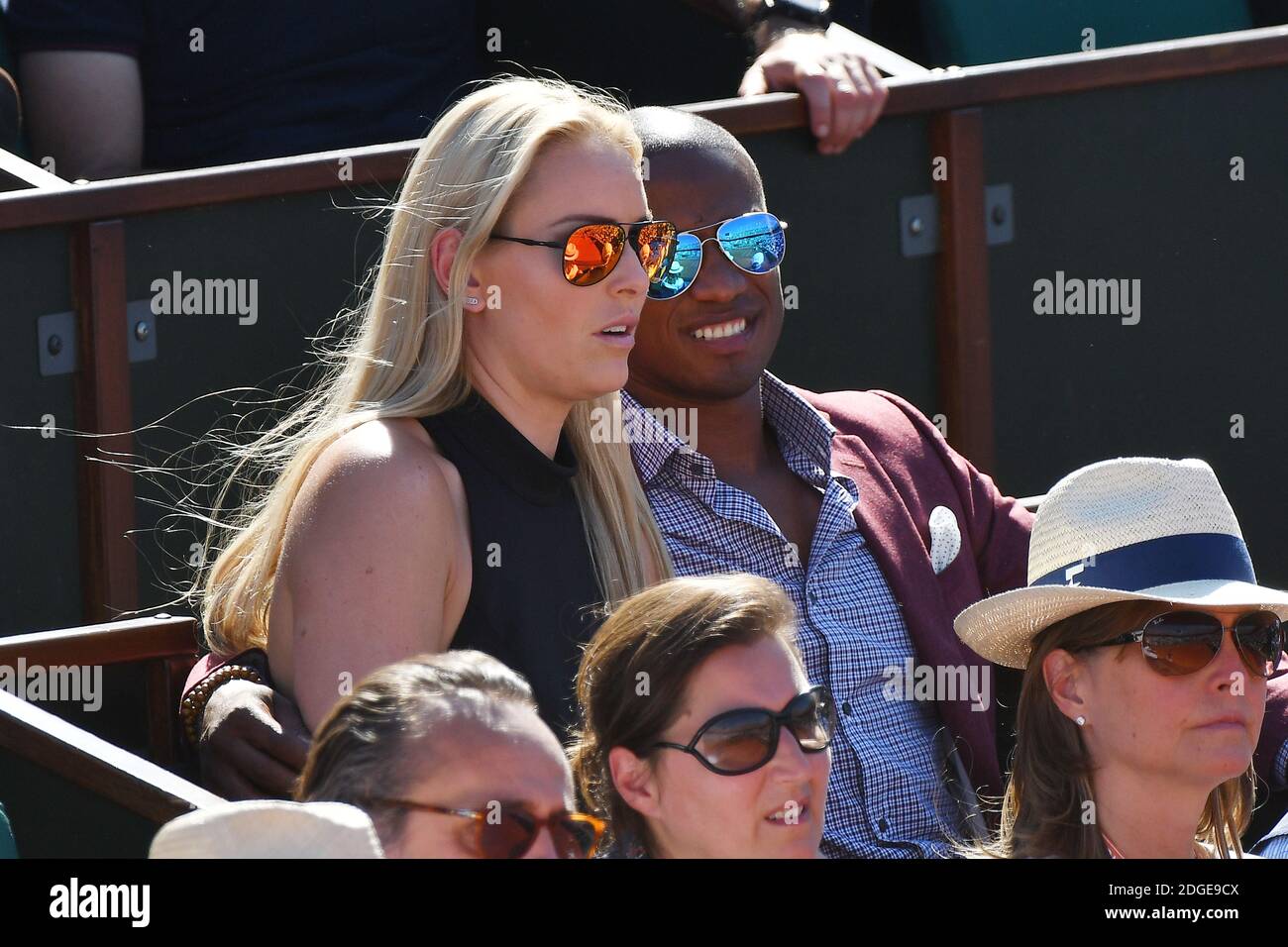 Lindsey Vonn and companion Kenan Smith attend the 2017 French Tennis ...