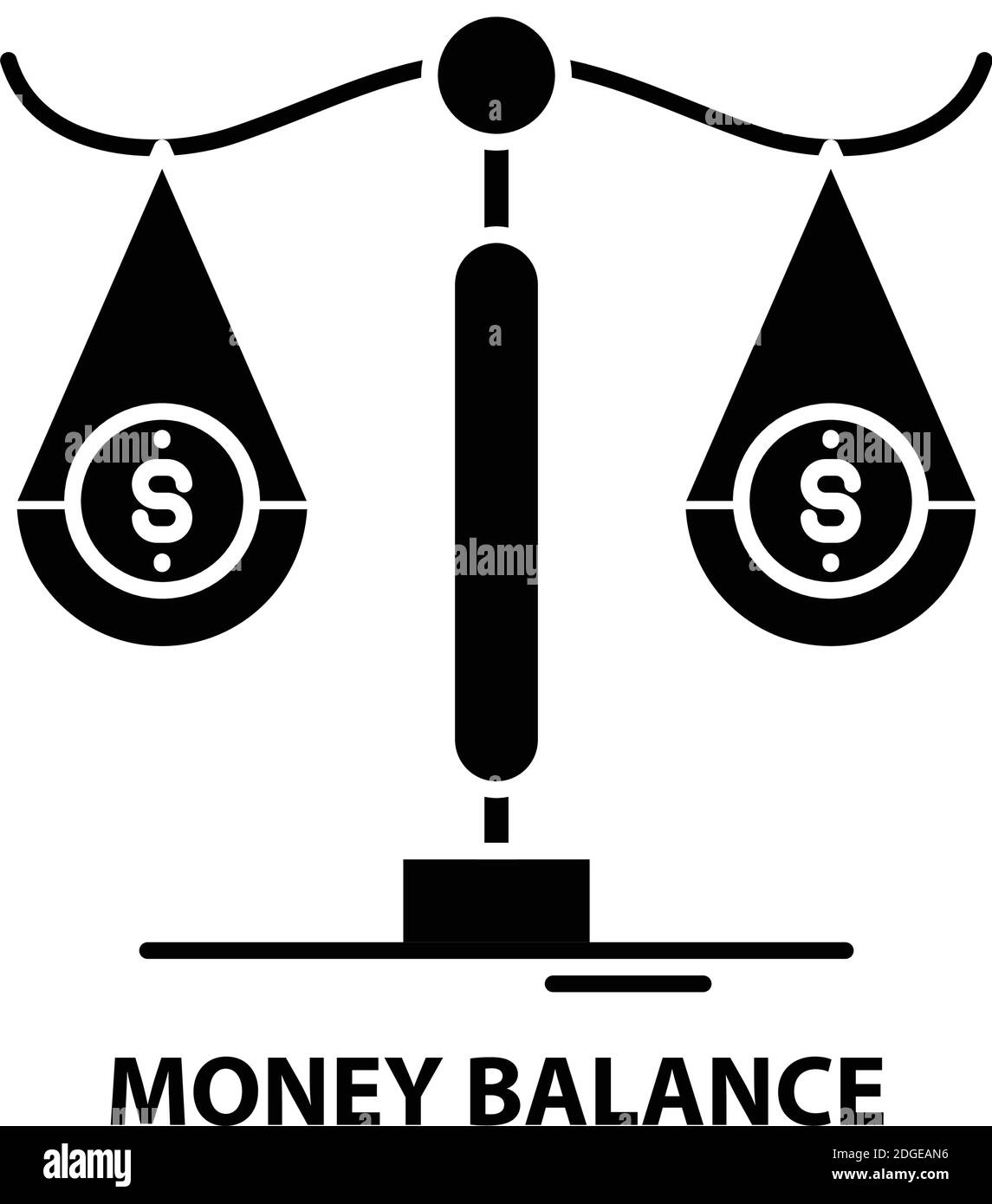 money balance icon, black vector sign with editable strokes, concept ...
