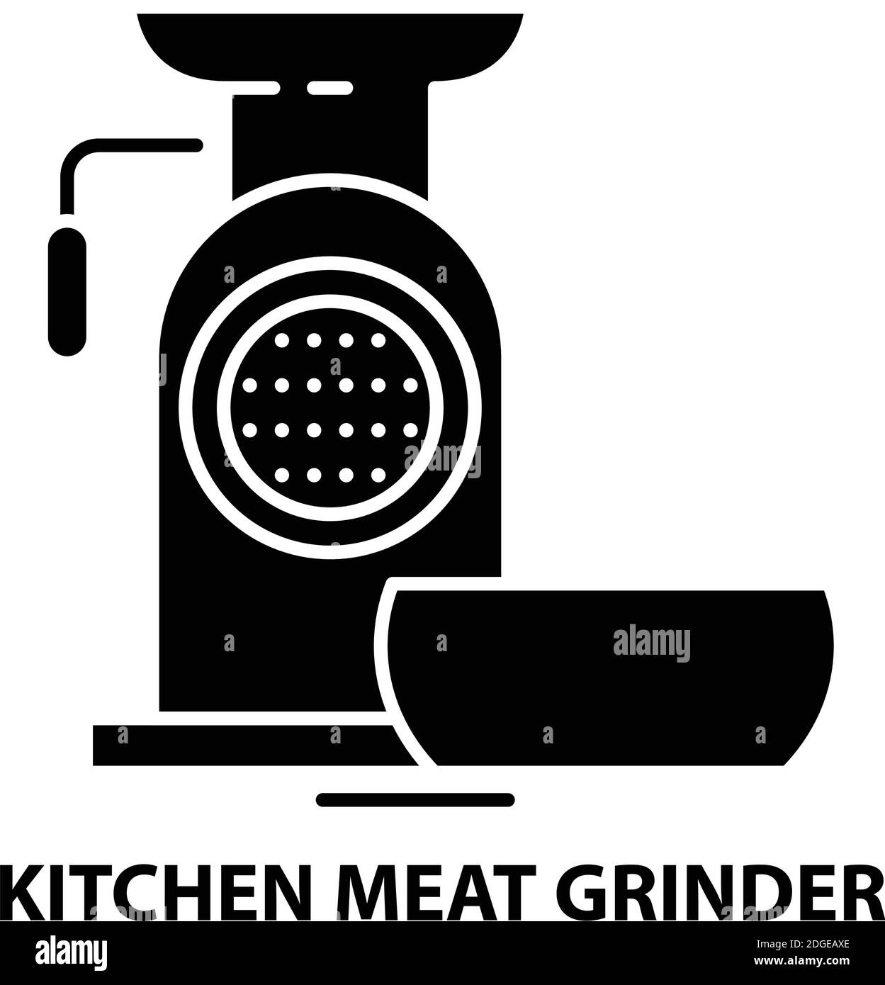 kitchen meat grinder icon, black vector sign with editable strokes ...
