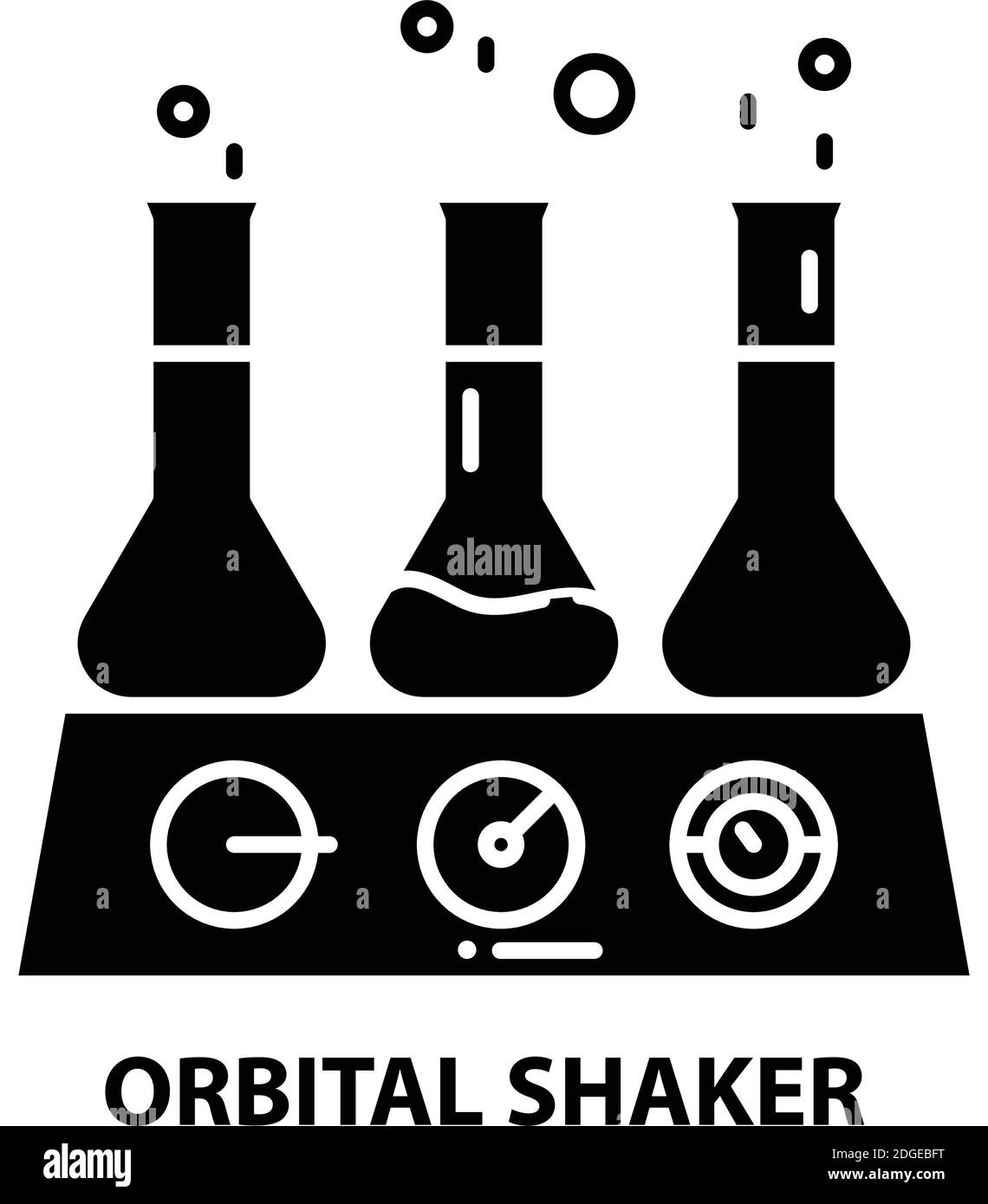 orbital shaker icon, black vector sign with editable strokes, concept ...