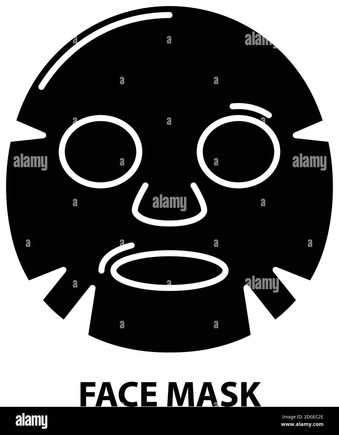 face mask icon, black vector sign with editable strokes, concept ...