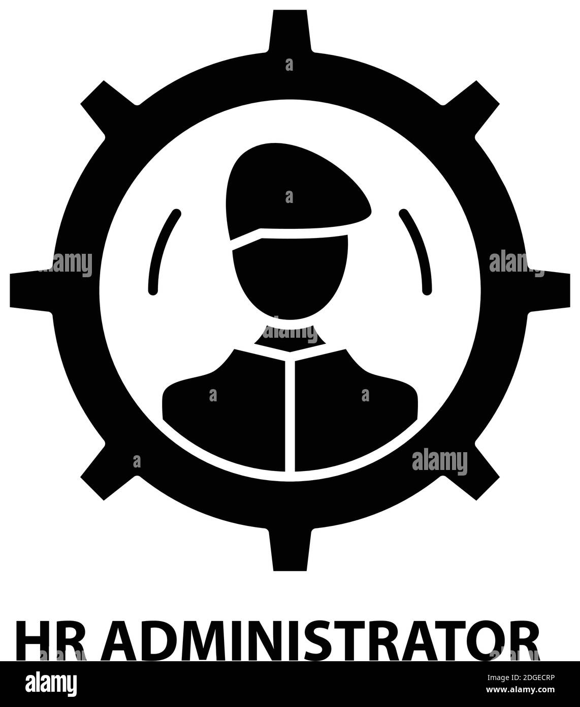 hr administrator icon, black vector sign with editable strokes, concept ...