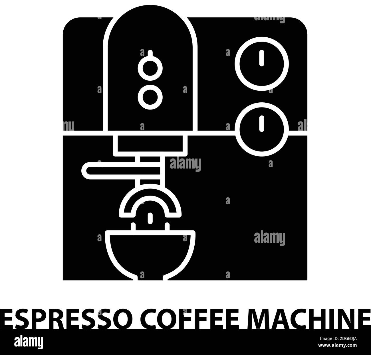 espresso coffee machine icon, black vector sign with editable strokes ...
