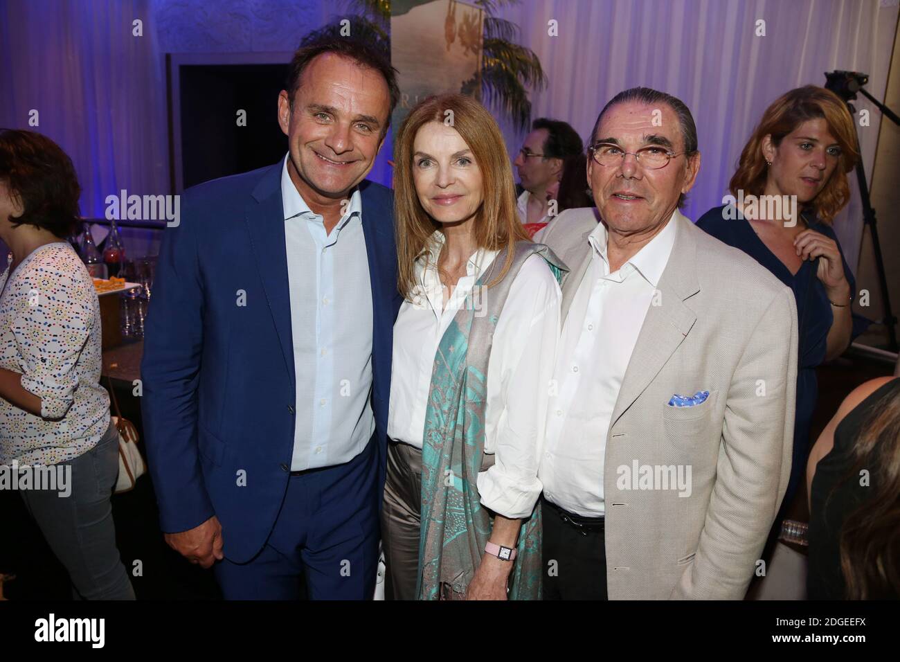 Frank Lanoux, Cyrielle Clair and her husband Michel Corbiere attending ...