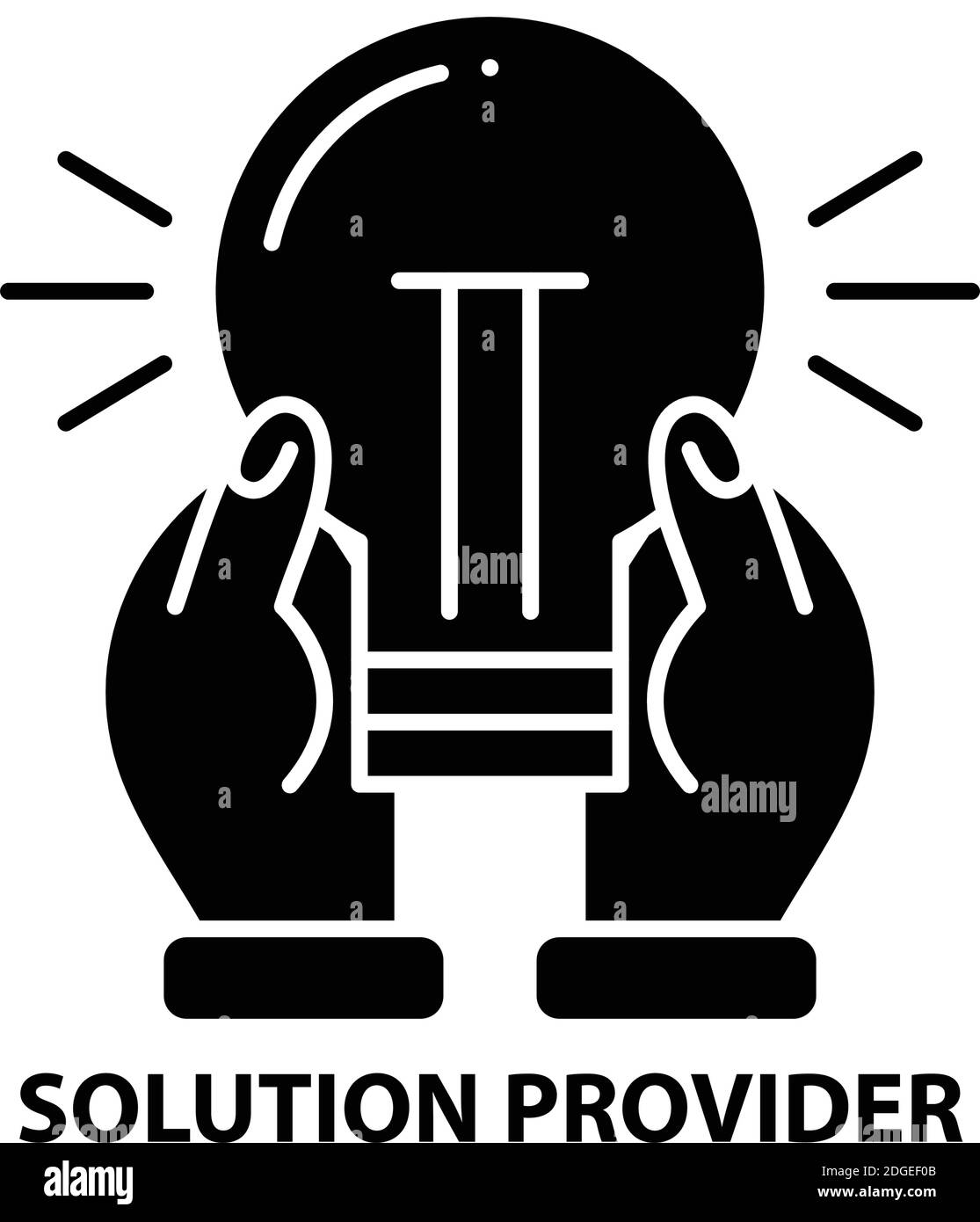 solution provider icon, black vector sign with editable strokes ...