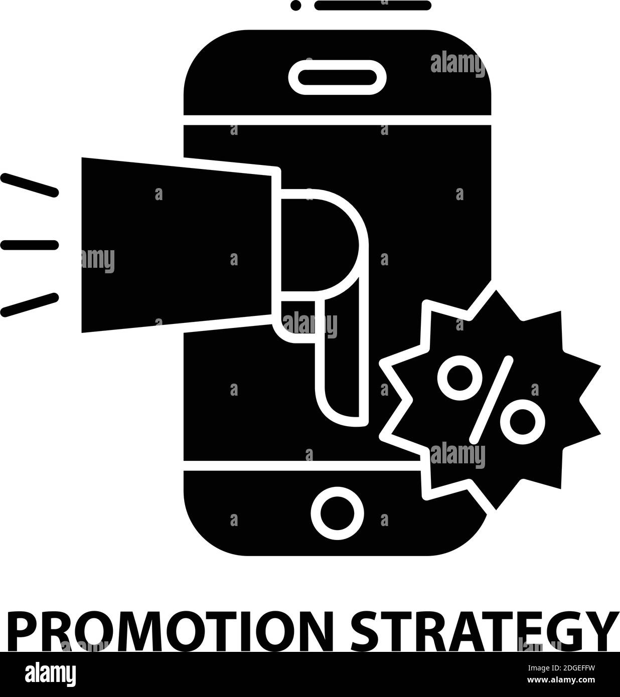 promotion strategy icon, black vector sign with editable strokes ...