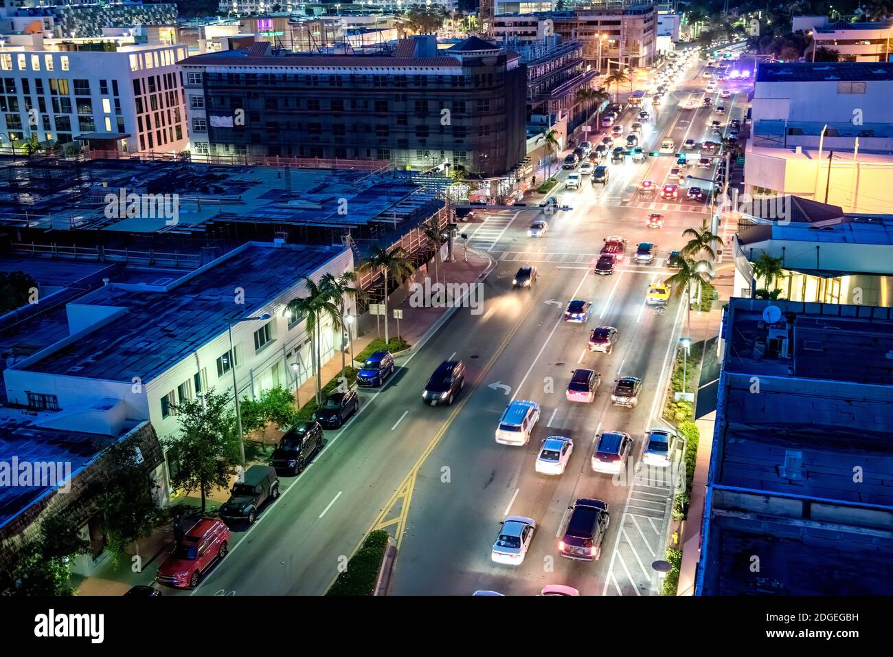Aerial view of miami at night hi-res stock photography and images - Alamy