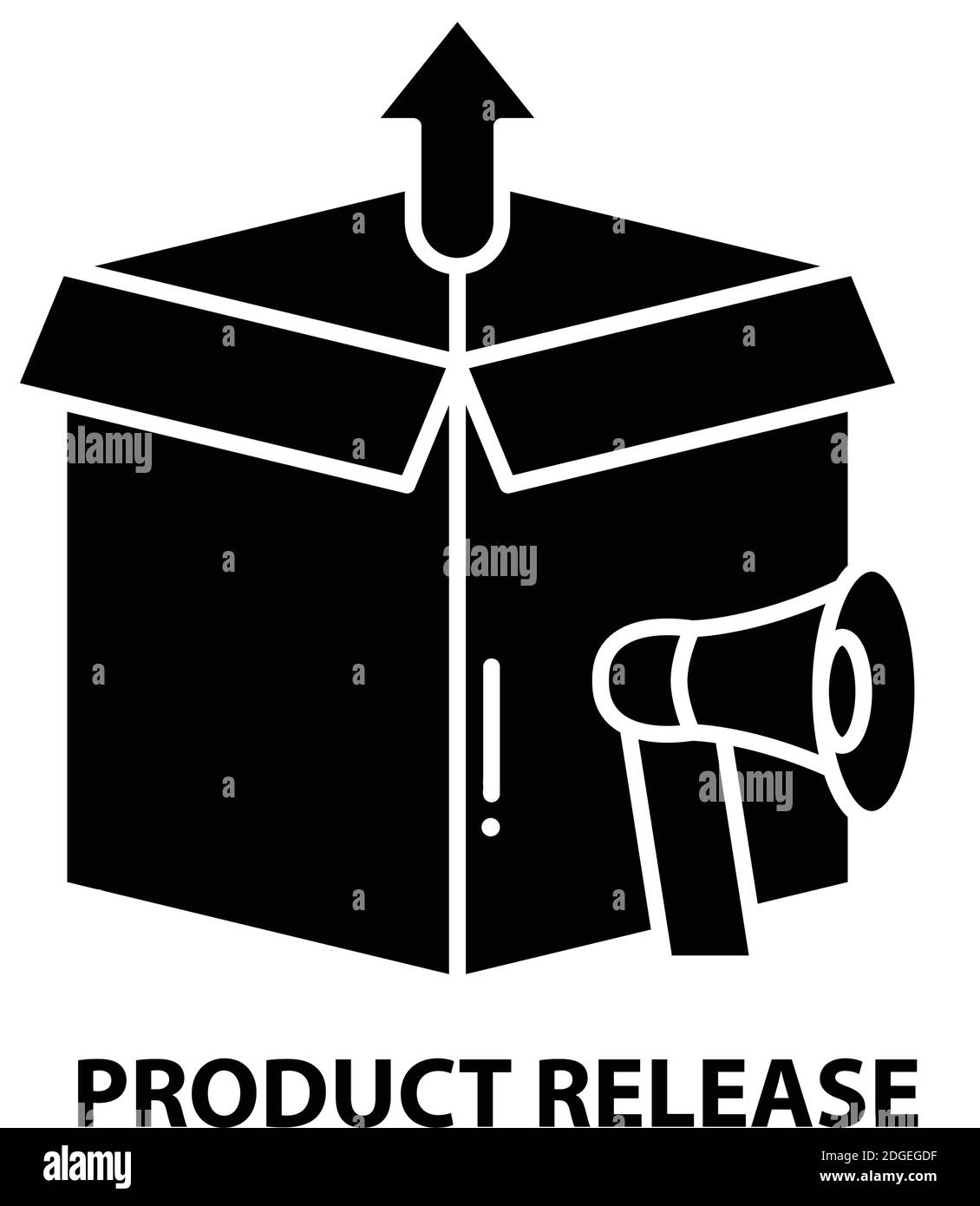 product release icon, black vector sign with editable strokes, concept ...