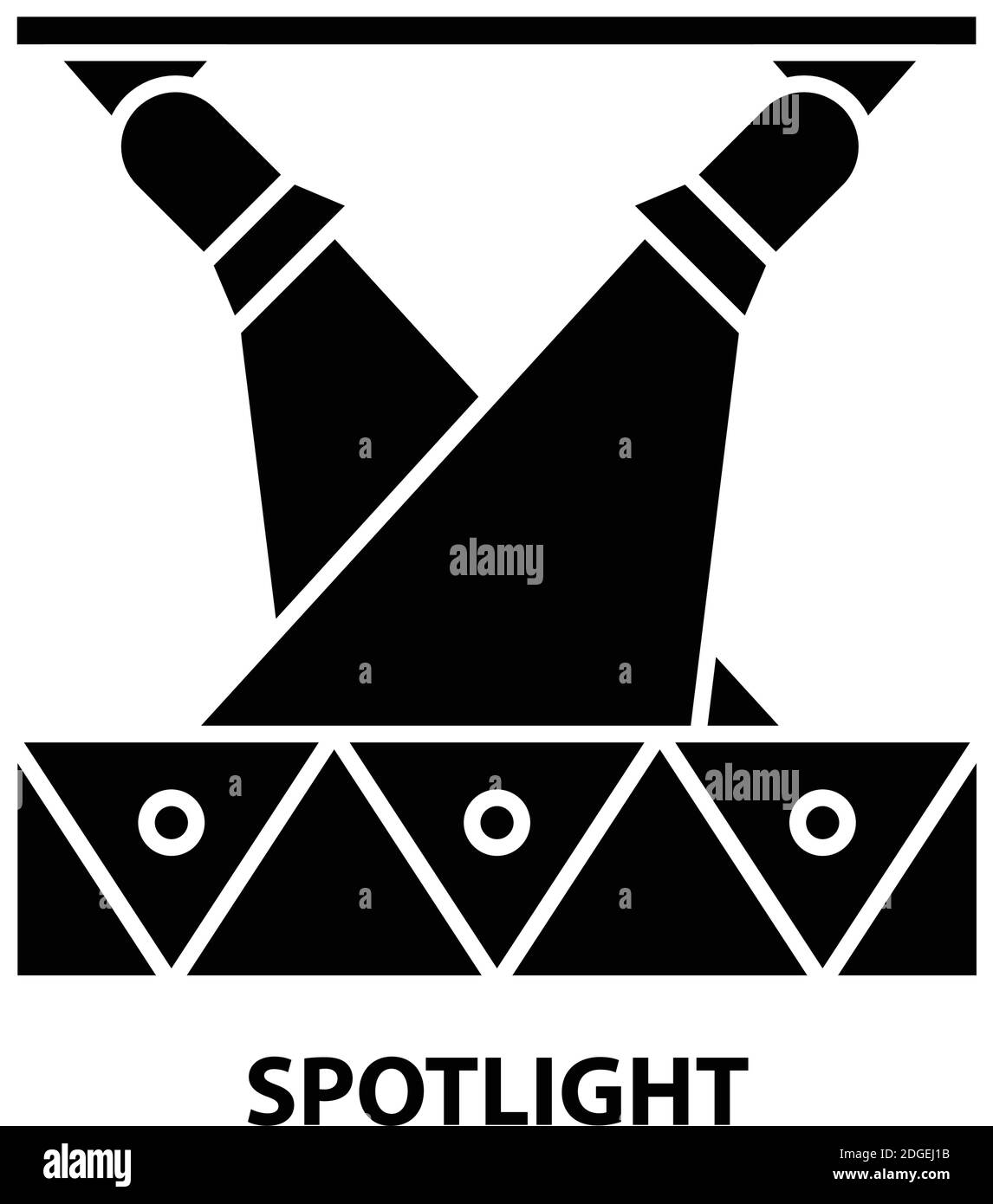 spotlight symbol icon, black vector sign with editable strokes, concept ...