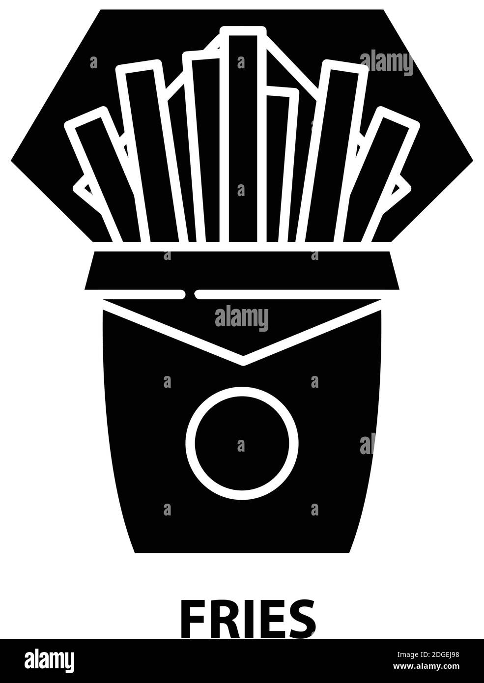 fries icon, black vector sign with editable strokes, concept ...