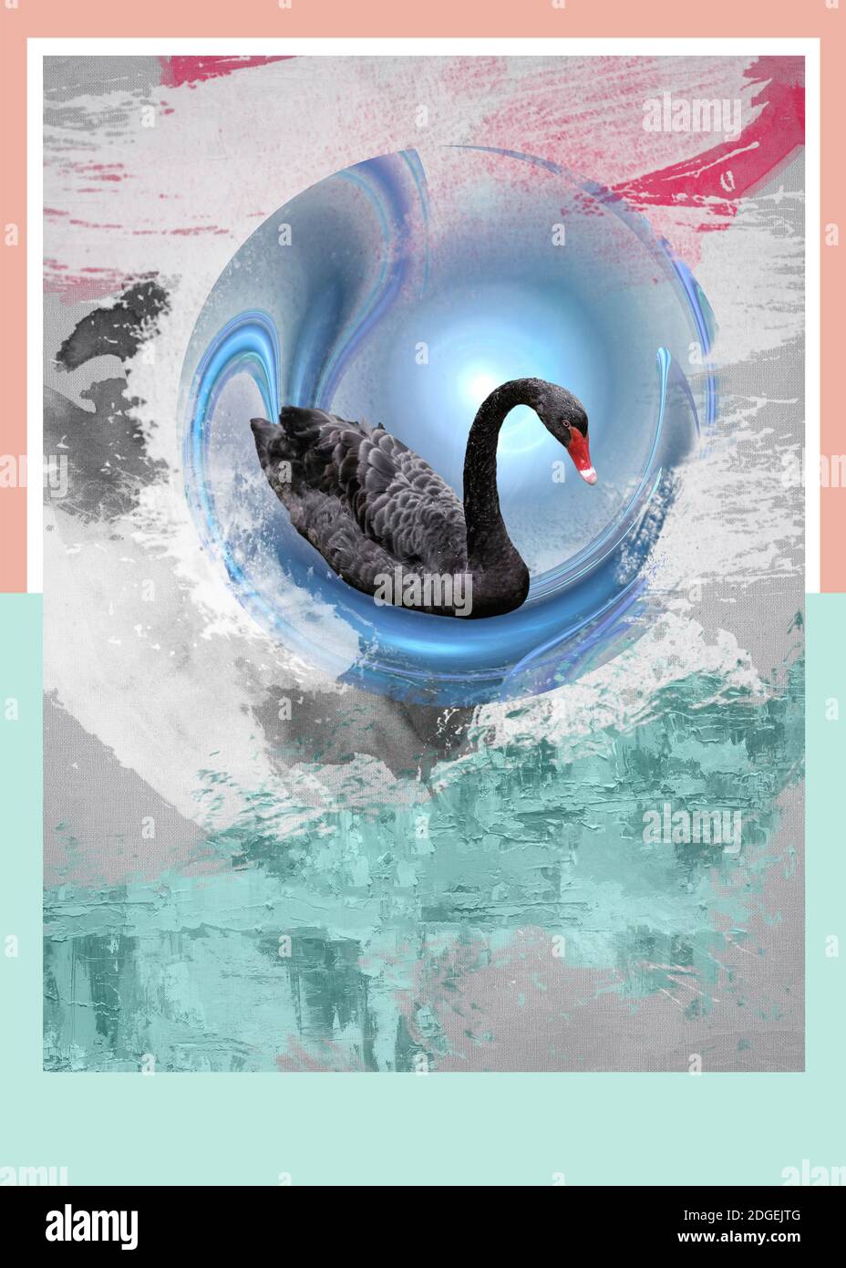 Abstract Swan Painting