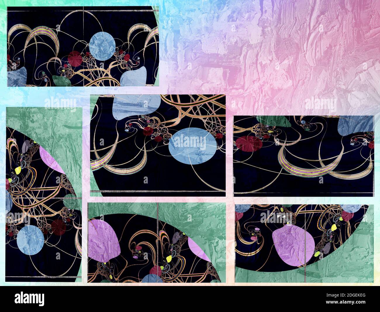 Collage of abstract images with bright drawings Stock Photo - Alamy