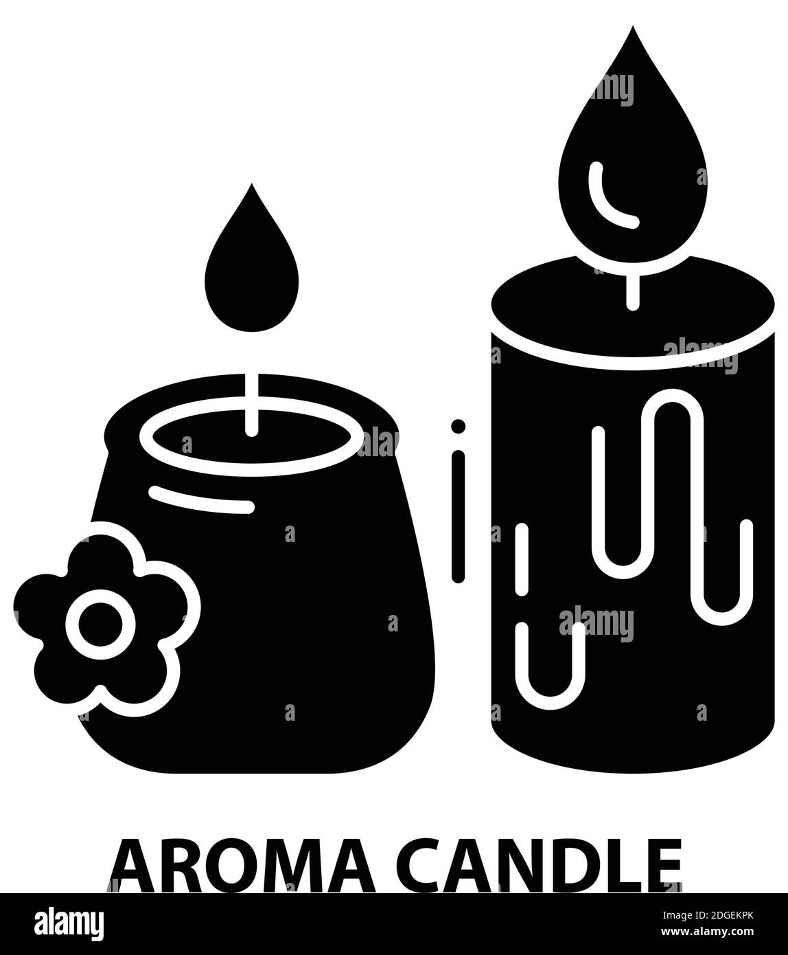 aroma candle icon, black vector sign with editable strokes, concept ...