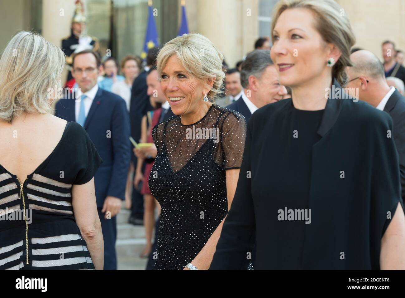 Brigitte Macron and Maria Clemencia Rodriguez de Santos.Colombian ...