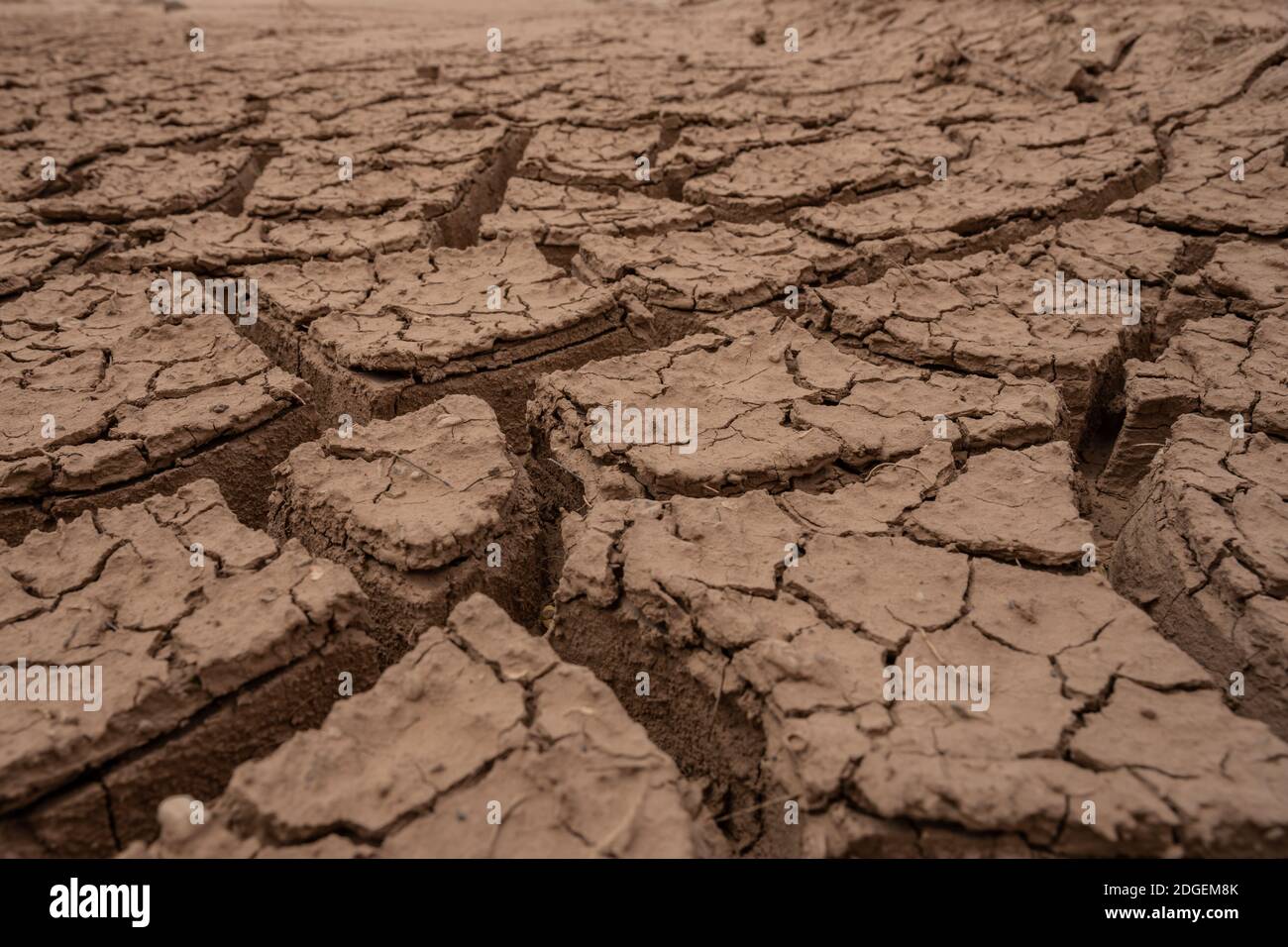 Low Angle of Cracked and dried Mud in Utah desert of Capitol Reef ...