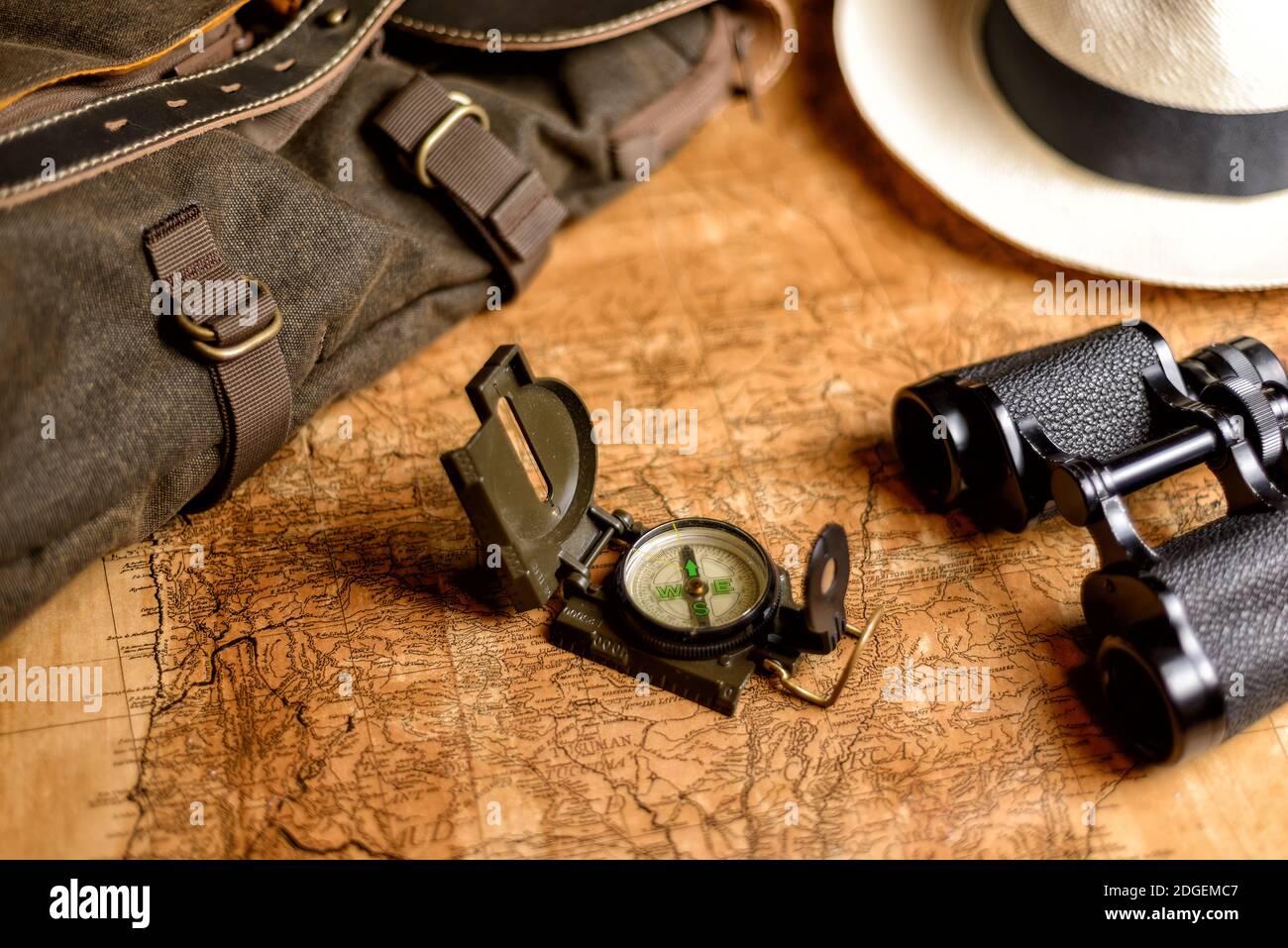 Old map with compass Stock Photo - Alamy