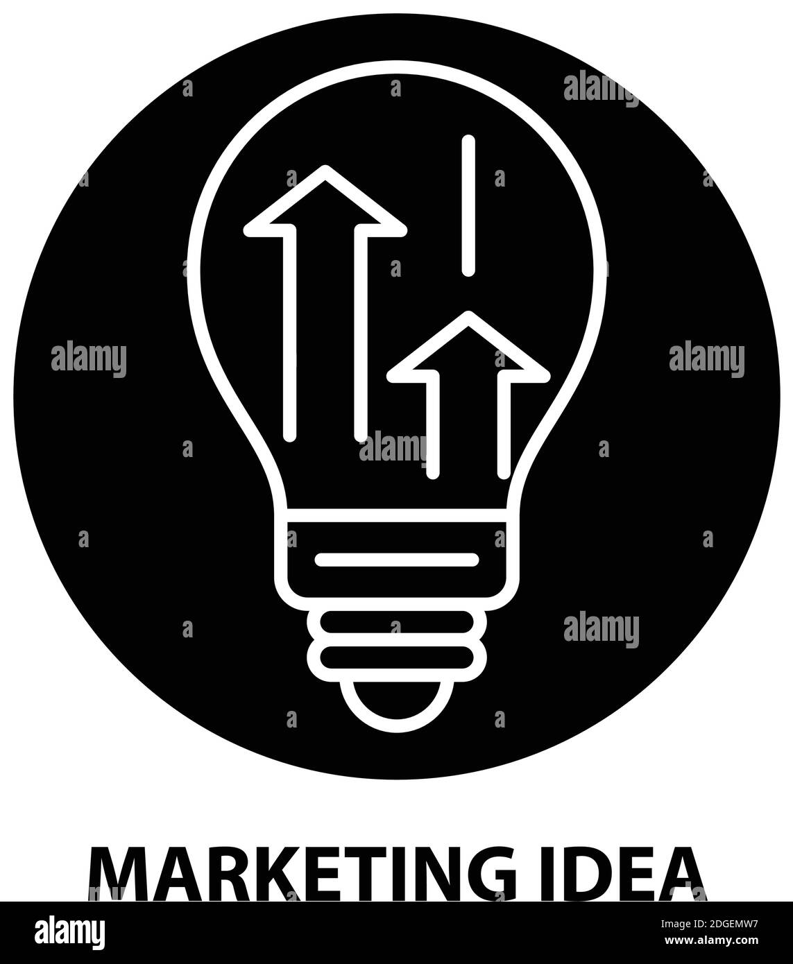 marketing idea icon, black vector sign with editable strokes, concept ...