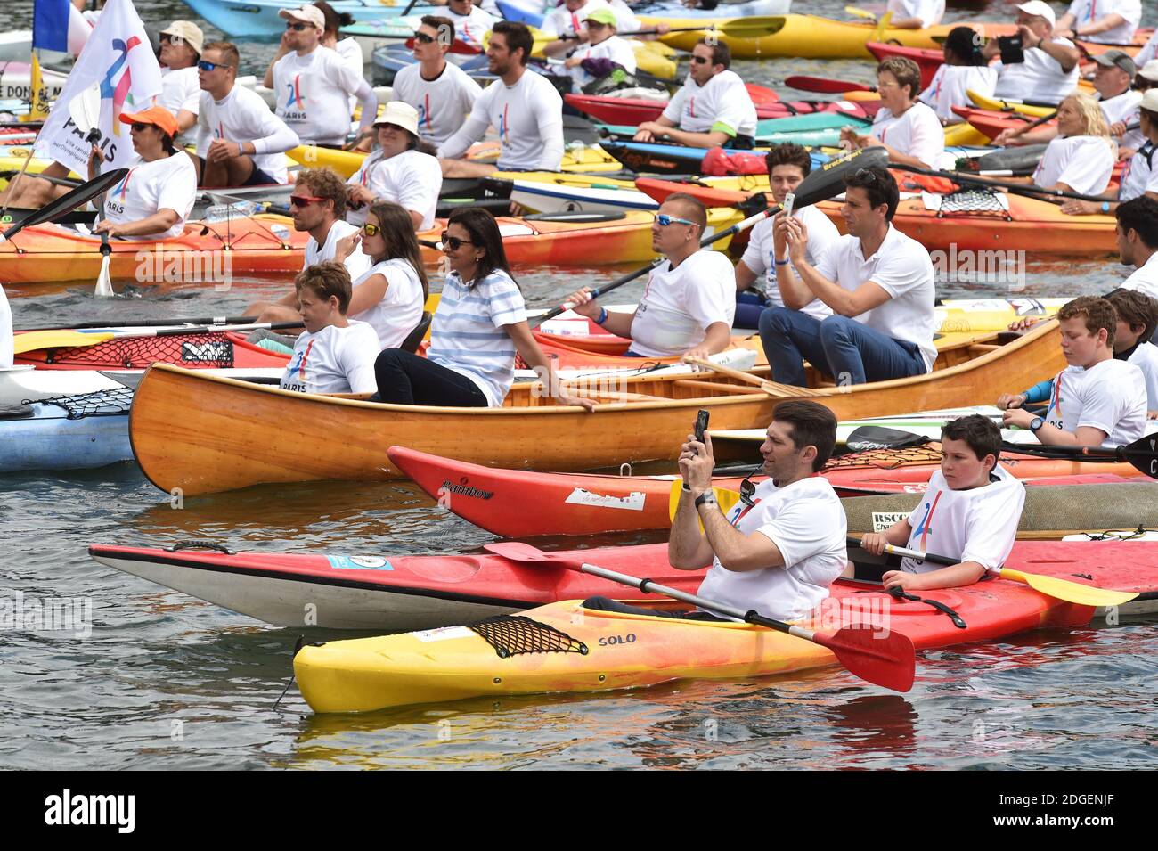 Paris Mayor Anne Hidalgo and Tony Estanguet attend events to promote ...