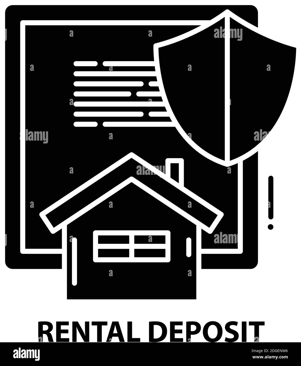 rental deposit icon, black vector sign with editable strokes, concept ...