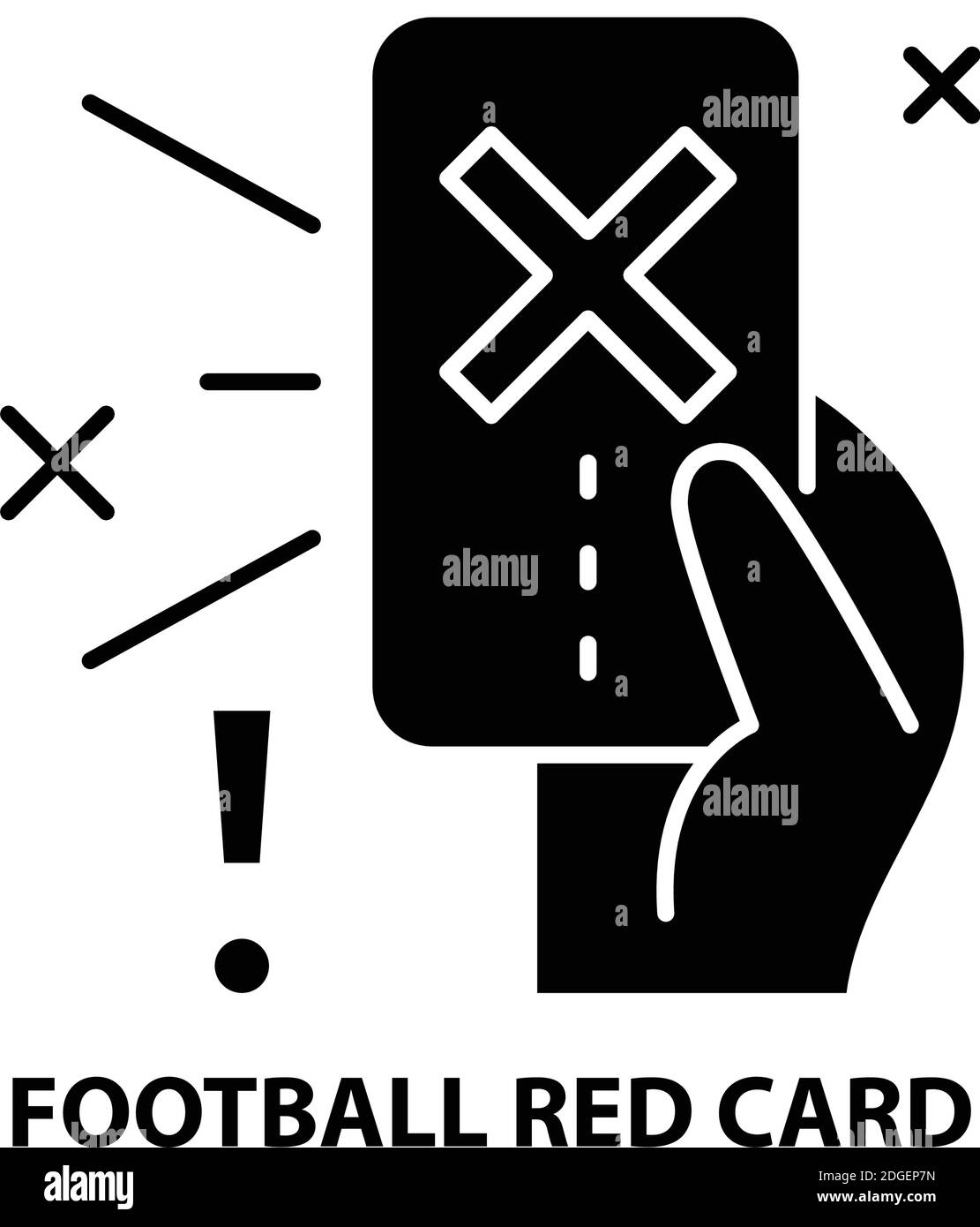 football red card icon, black vector sign with editable strokes ...