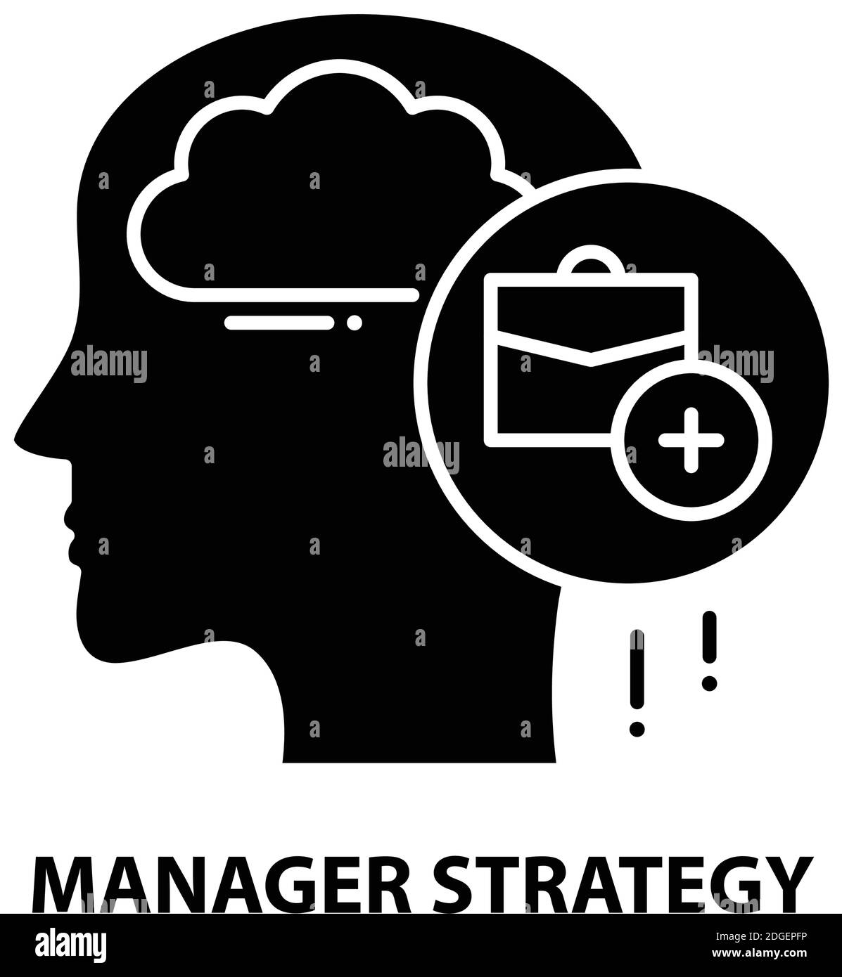 manager strategy icon, black vector sign with editable strokes, concept ...