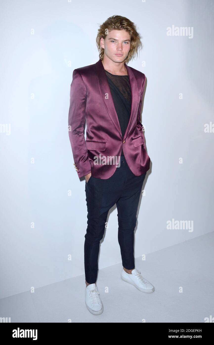 Jordan Barrett attending the Balmain show during the Paris Men’s ...