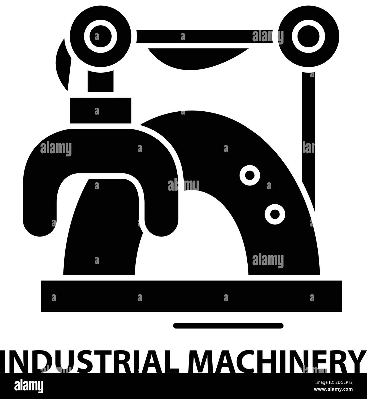 industrial machinery icon, black vector sign with editable strokes ...