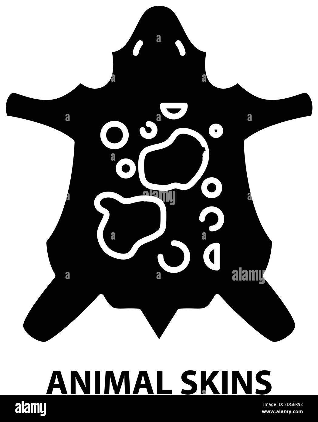 animal skins symbol icon, black vector sign with editable strokes ...