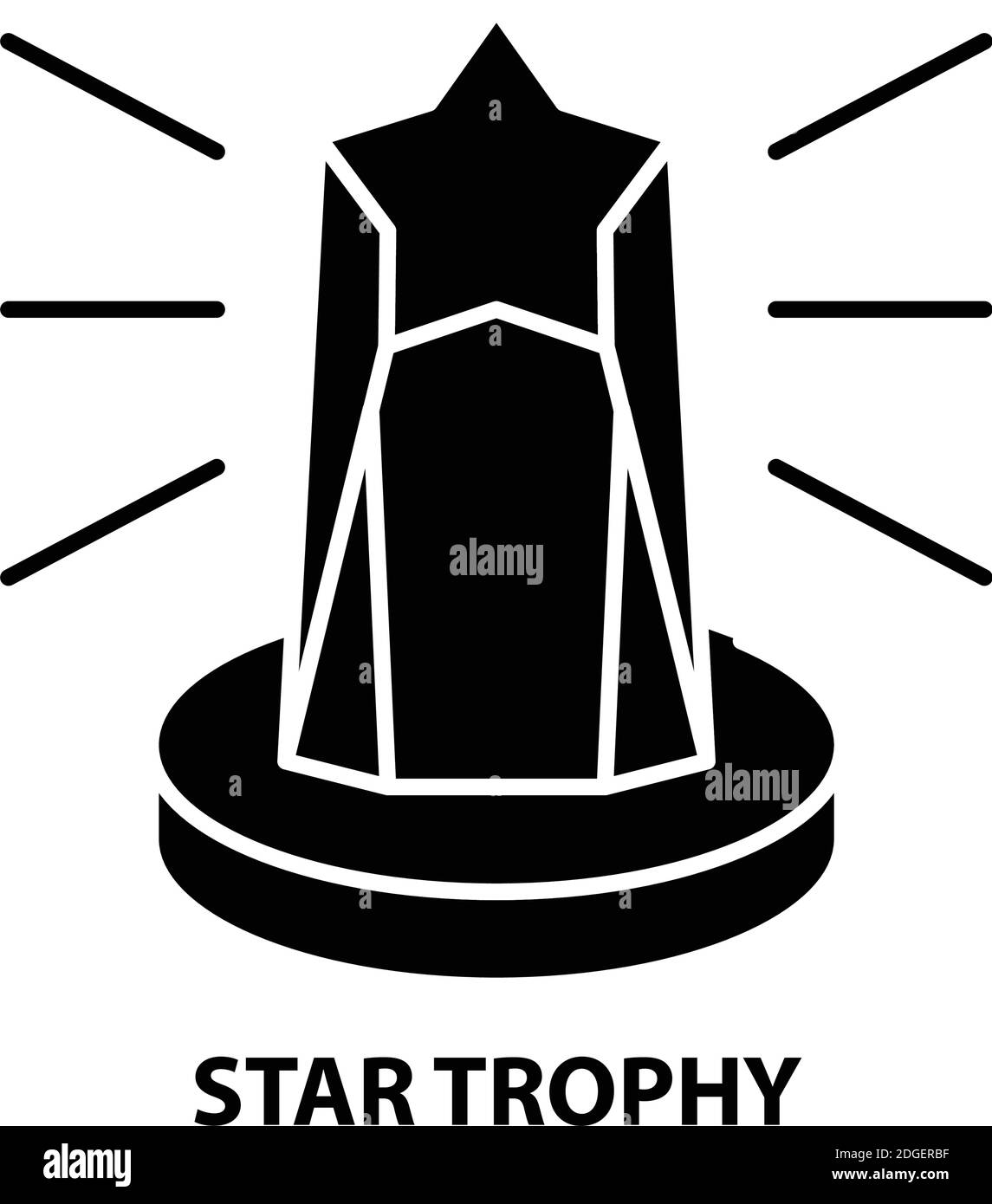 star trophy icon, black vector sign with editable strokes, concept ...